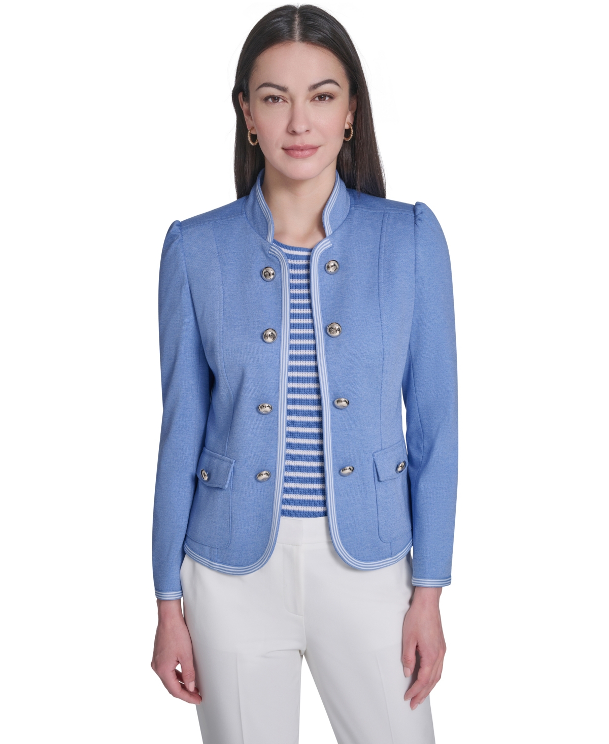 Click here for Tommy Hilfiger Womens Framed Band Mandarin Collar... prices