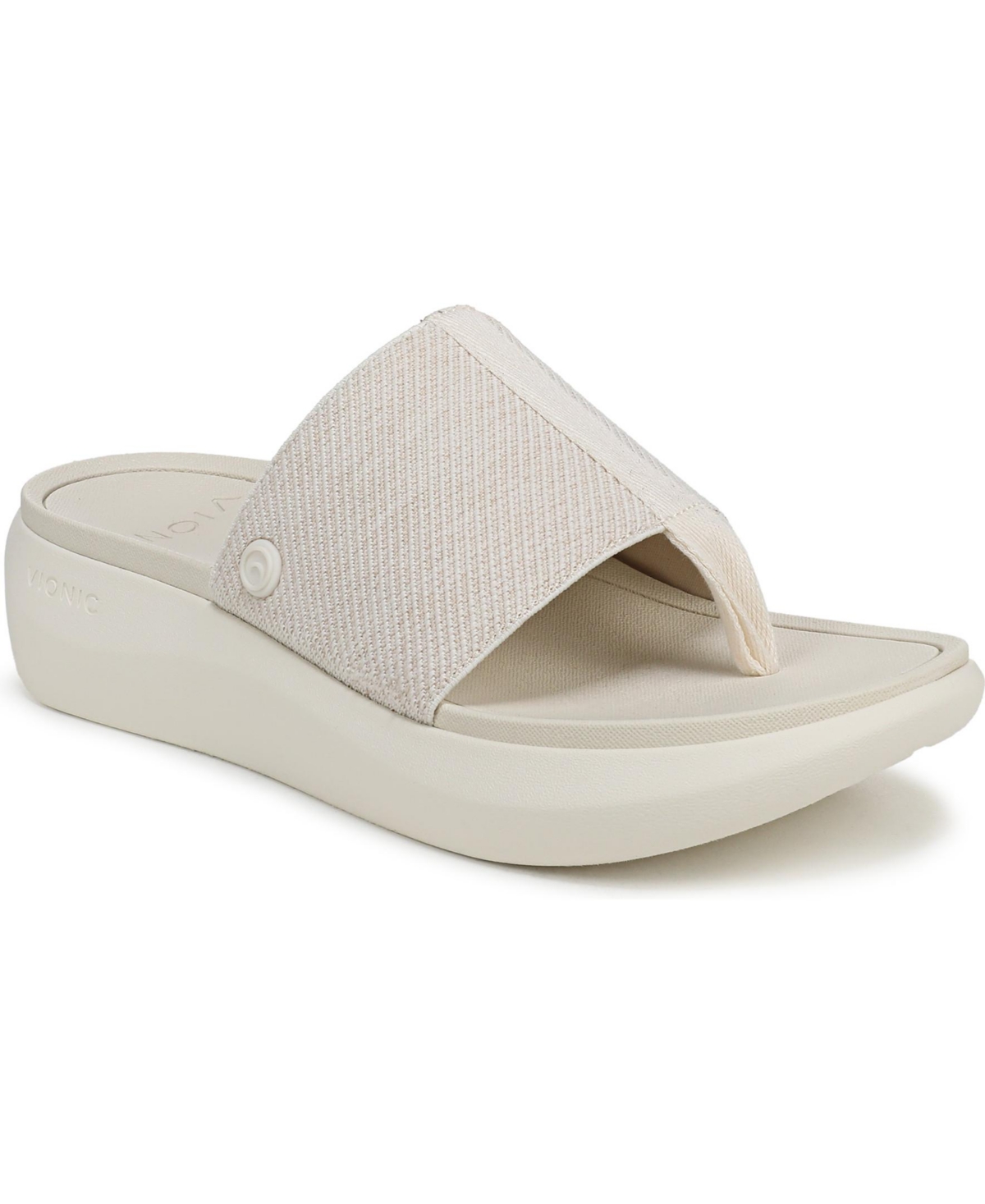 Click here for Vionic Womens Aqua Thong Sandals - Ivory leather a... prices