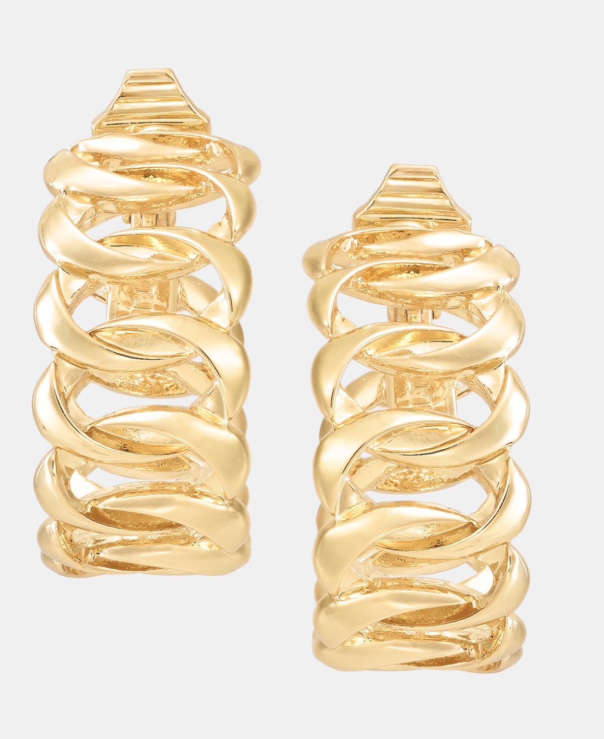 Click here for Anne Klein Gold-Tone Twisted Hoop Ez Comfort Clip... prices