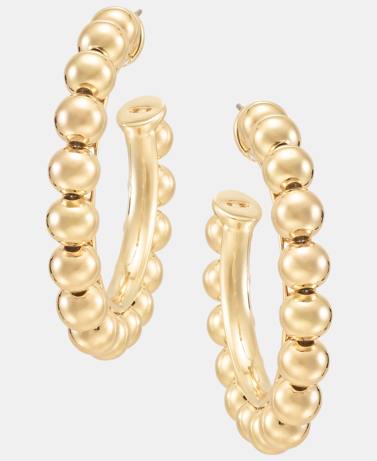 Click here for Dkny Gold-Tone Statement Ball C Hoop Earrings - Go... prices