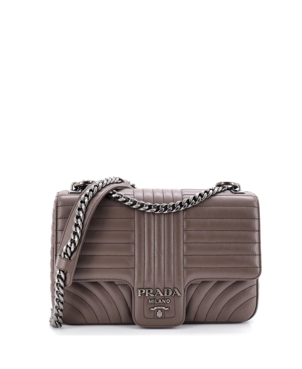 Click here for Pre-Owned Prada Large Chain Flap Shoulder Bag Diag... prices