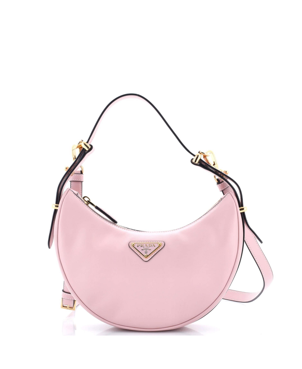 Click here for Pre-Owned Prada Small Arque Half Moon Hobo Leather... prices