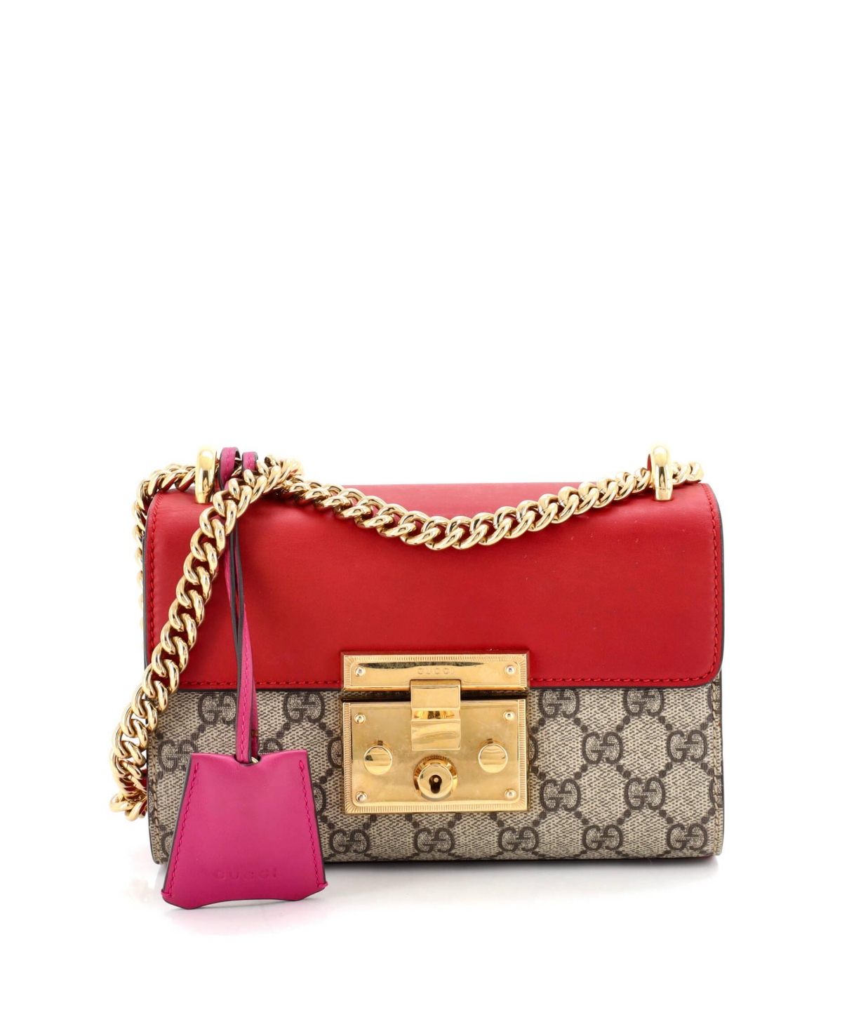 Click here for Pre-Owned Gucci Small Padlock Shoulder Bag Gg Coat... prices