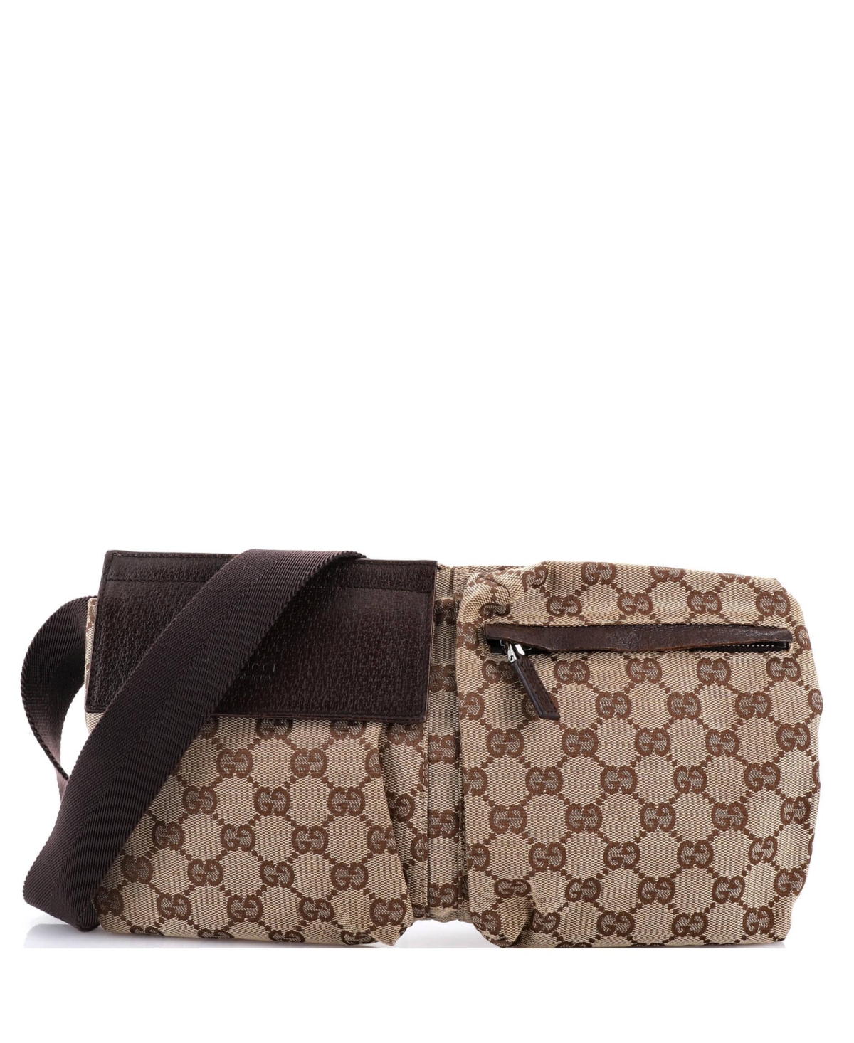 Click here for Pre-Owned Gucci Vintage Double Belt Bag Gg Canvas... prices