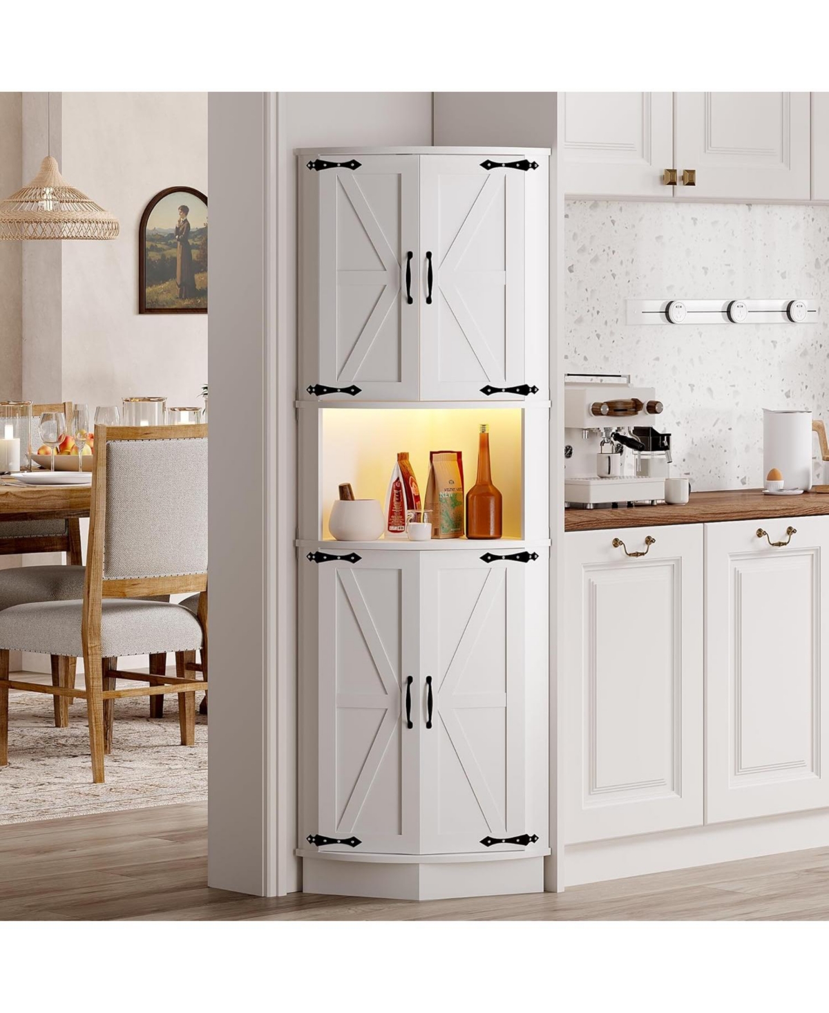 Click here for gaomon 64.6" Farmhouse Corner Cabinet with Le... prices