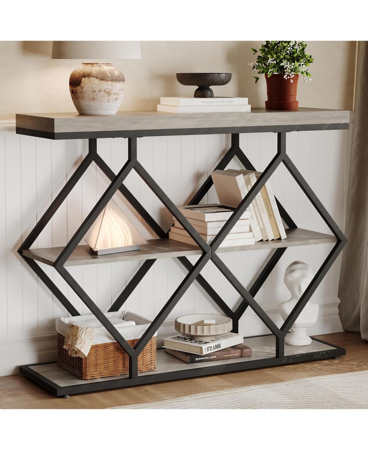 Click here for gaomon 3-Tier Entryway Table  Industrial Console S... prices