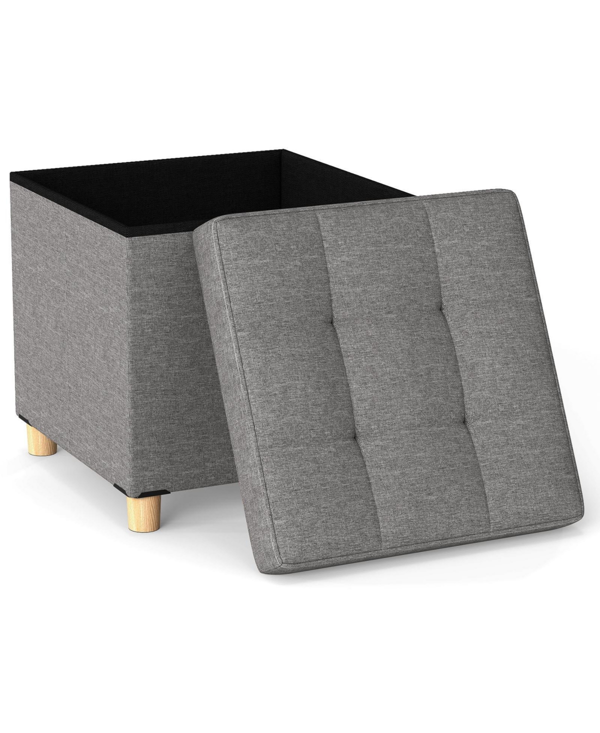 Click here for Sugift Round Storage Ottoman with Wood Legs and Li... prices