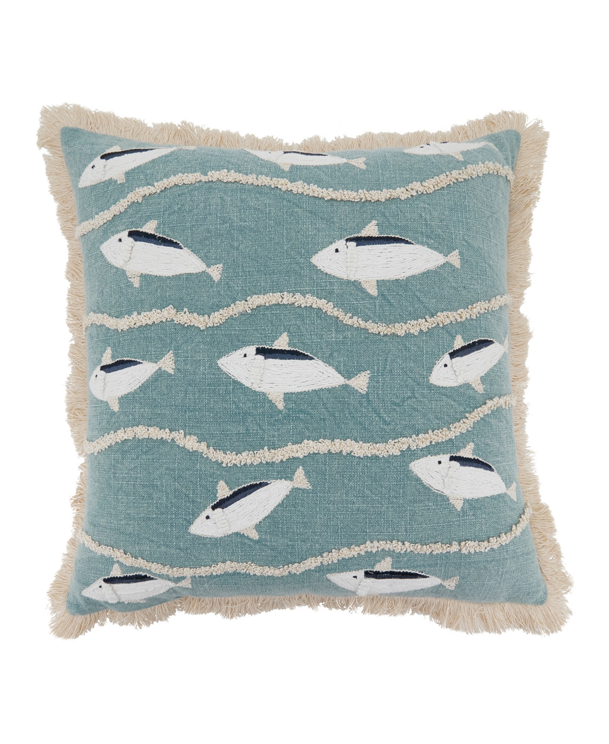 Click here for Saro Lifestyle Embroidered Fish Decorative Pillow... prices