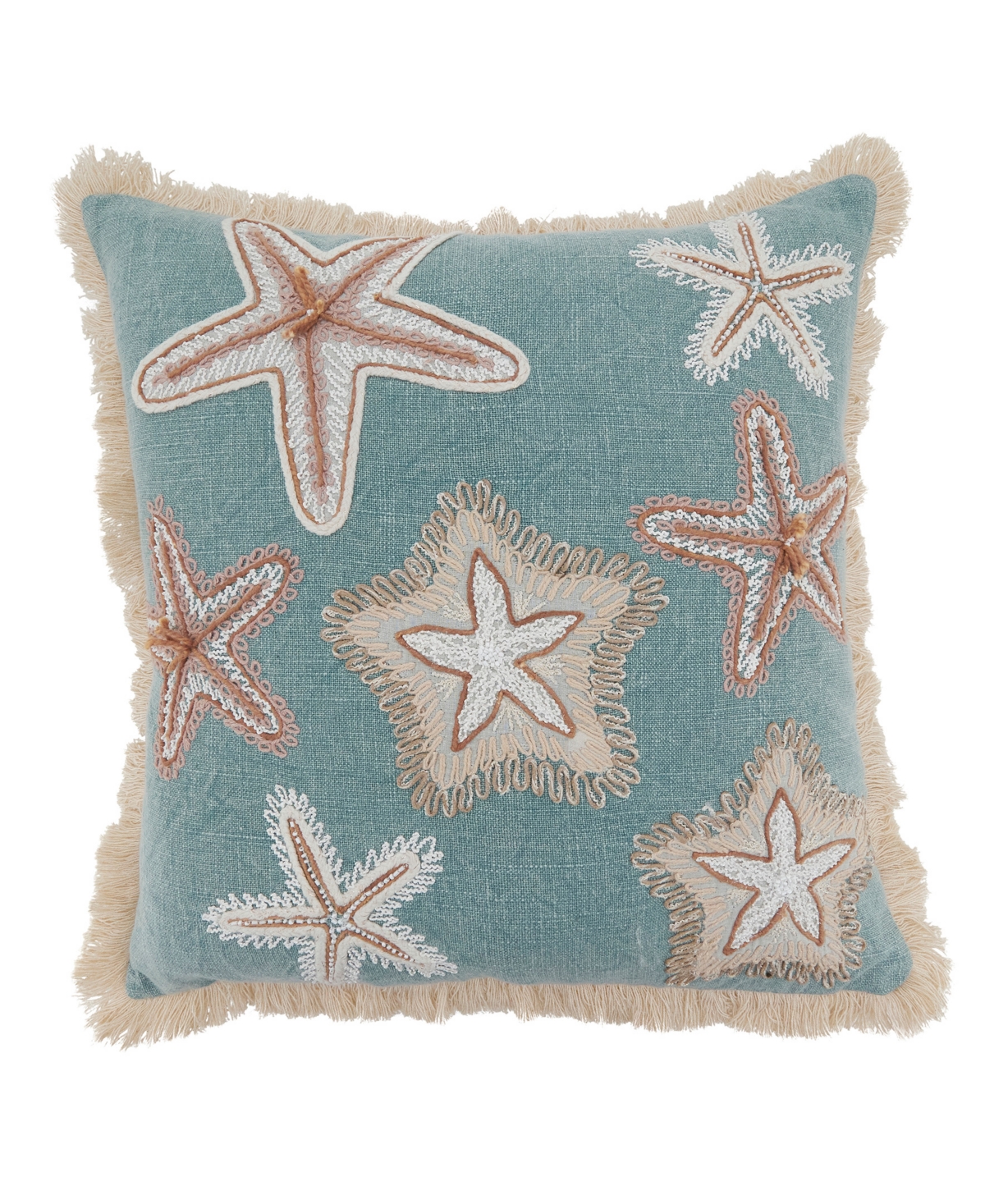 Click here for Saro Lifestyle Embroidered Starfish Fringe Decorat... prices