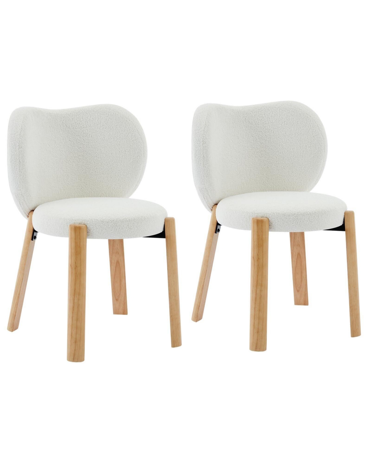 Click here for gaomon Set of 2 Heart-Back Teddy Vanity Chairs  Ar... prices