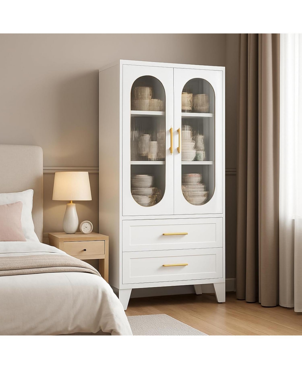 Click here for gaomon Pantry Storage Cabinet with Drawer  Glass D... prices