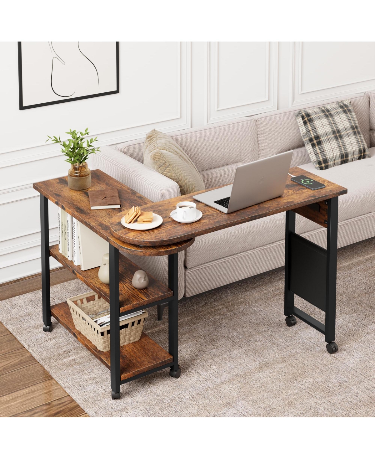 Click here for gaomon 360degree(s) Rotating Sofa Side Table with... prices