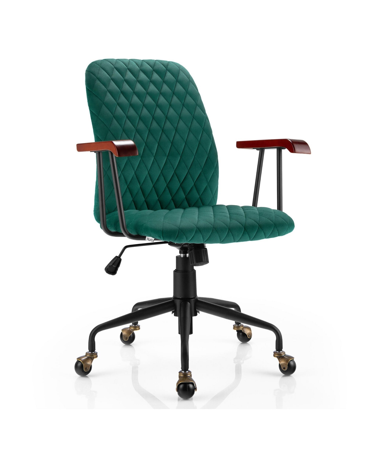 Click here for Sugift Velvet Home Office Chair with Wooden Armres... prices