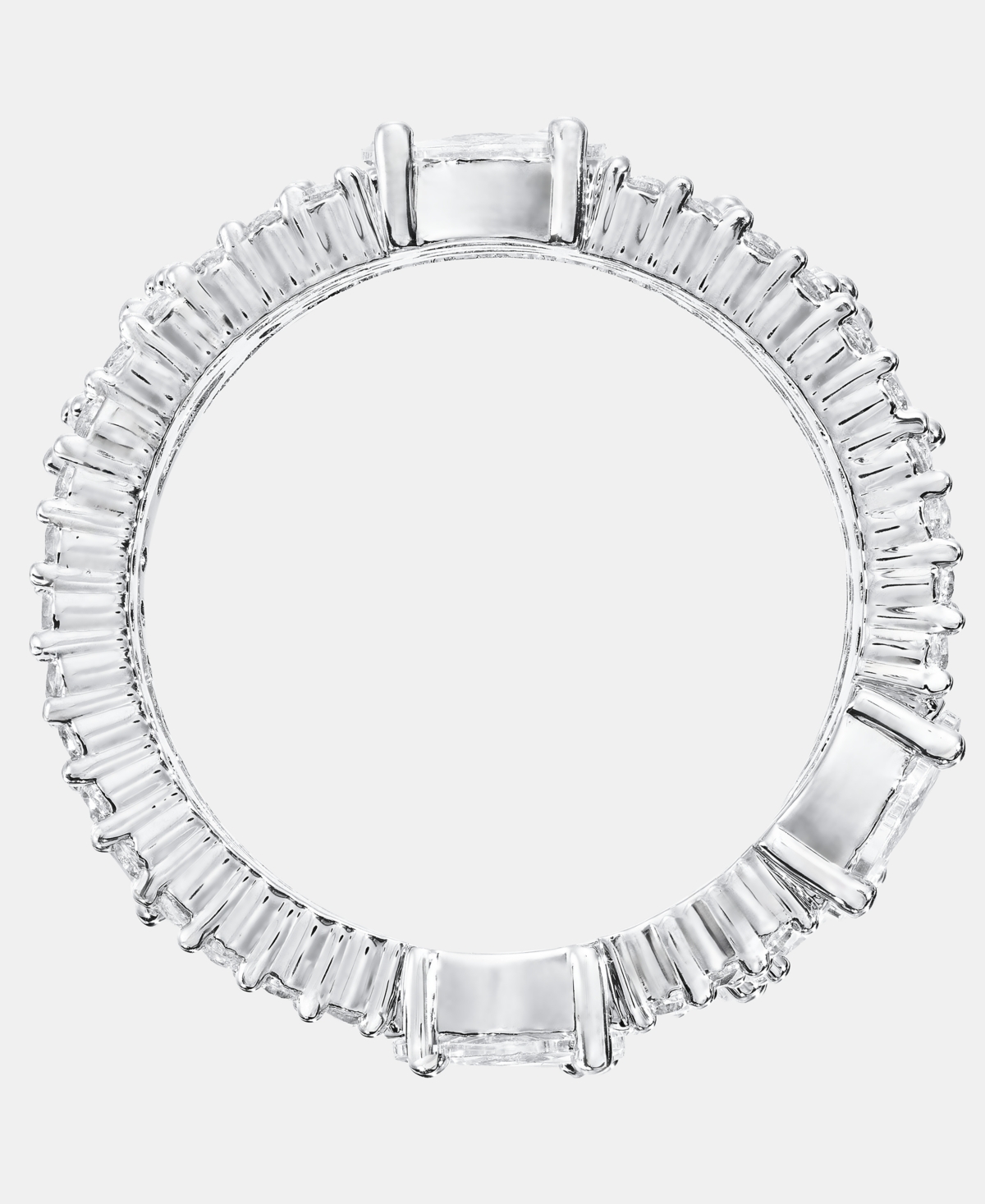 Click here for Givenchy Silver-Tone Cubic Zirconia Band Ring - Wh... prices