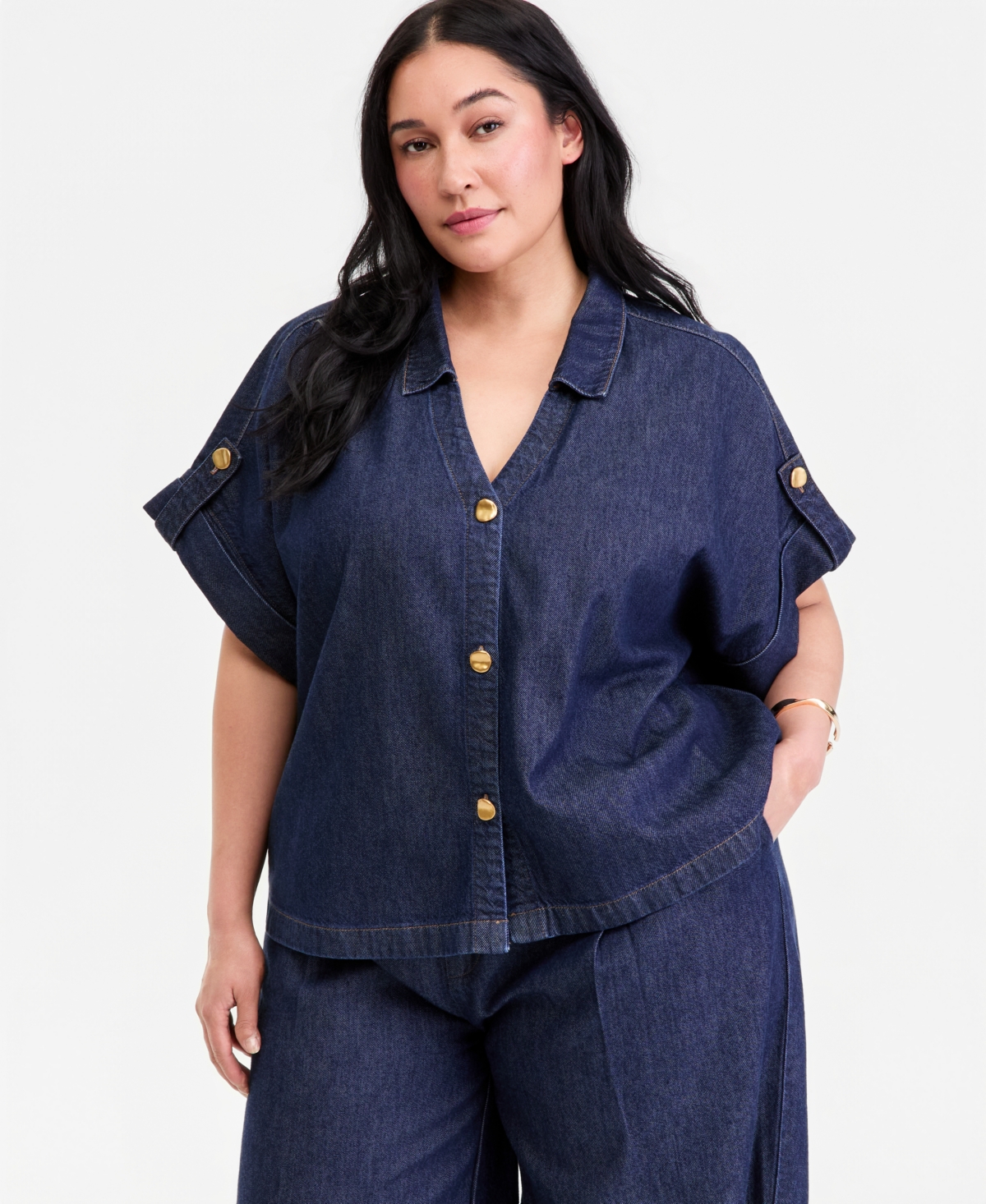 Click here for I.n.c. International Concepts Plus Size Button-Fro... prices