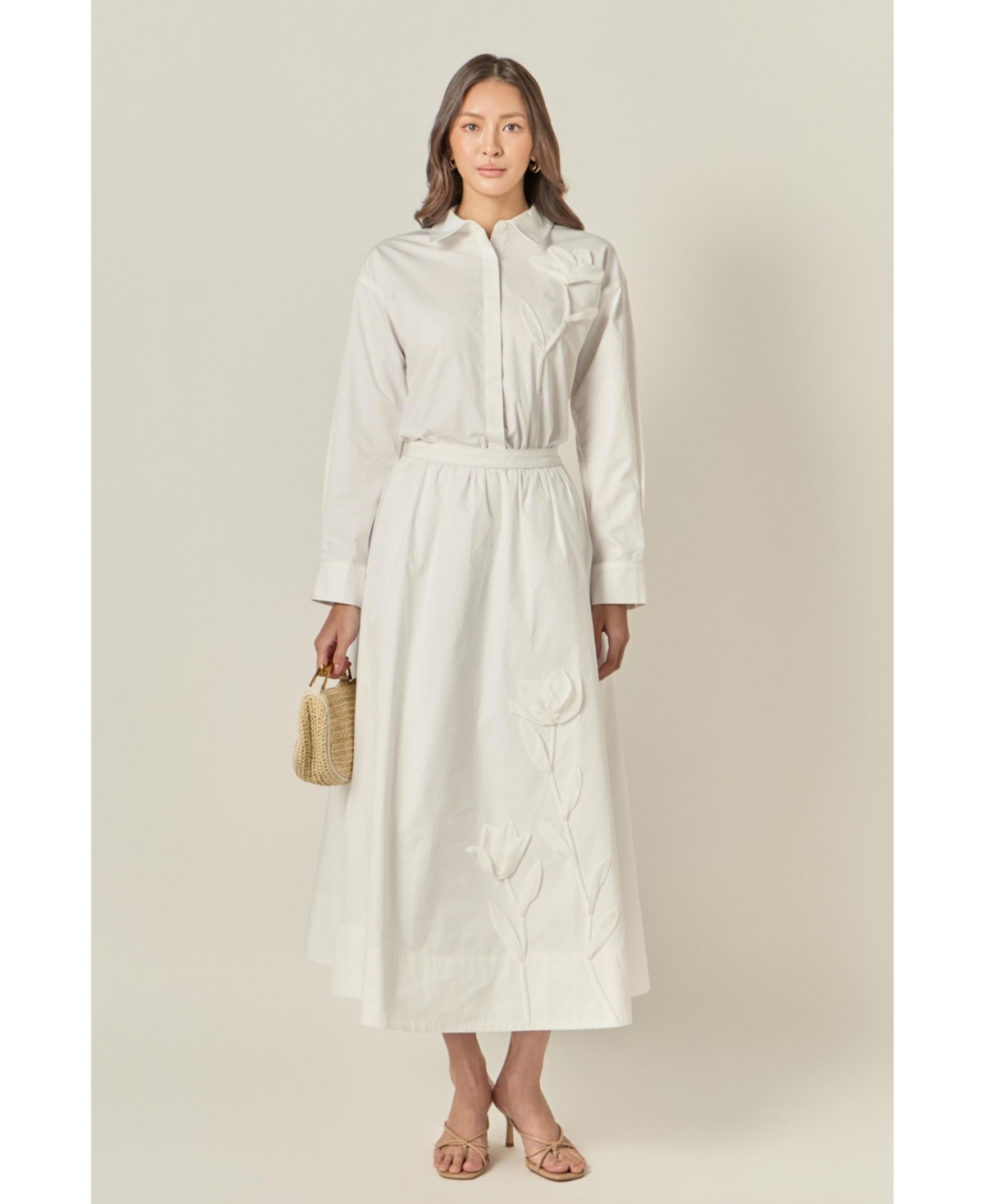 Click here for English Factory Womens Appliqued Accent Midi Skirt... prices