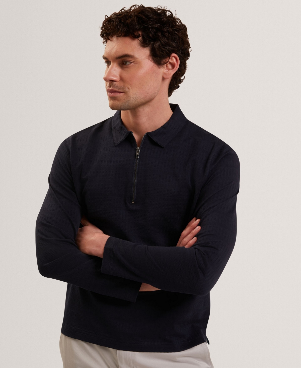 Click here for Ted Baker Mens Long-Sleeve Polo Shirt - Black prices