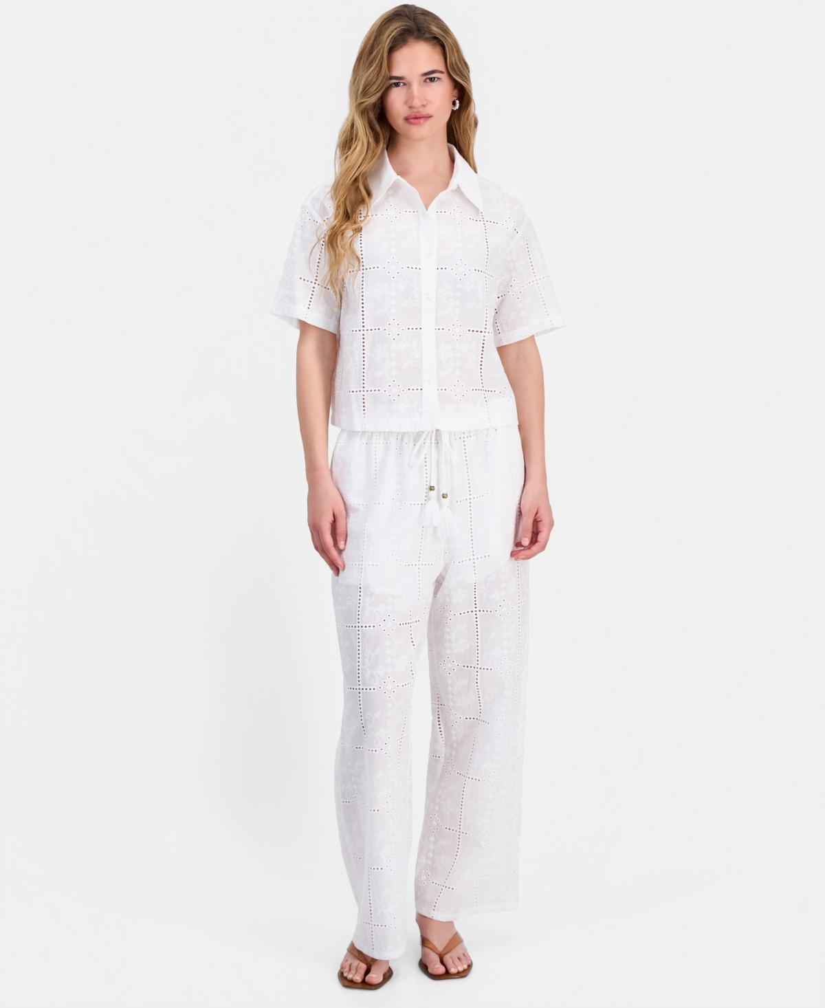 Click here for And Now This Petite Cotton Embroidered Eyelet Wide... prices