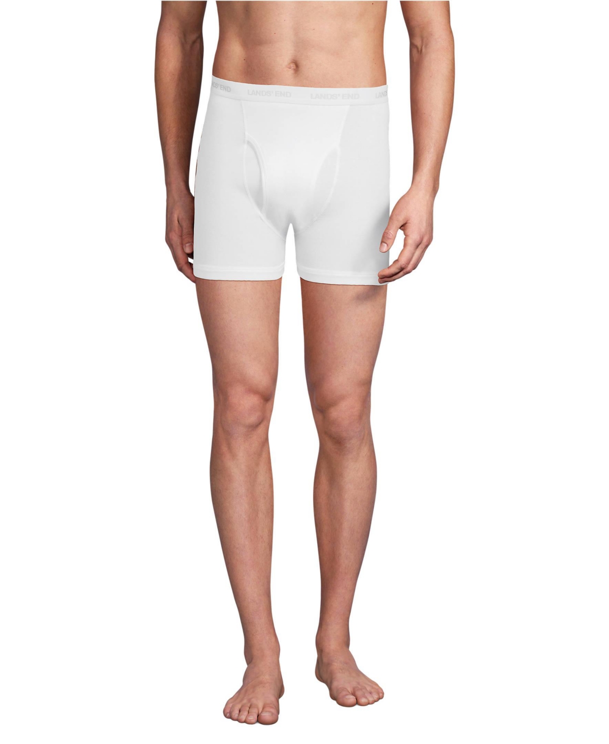 Click here for Lands End Mens 3 Pack Knit Boxer Briefs - White/gr... prices