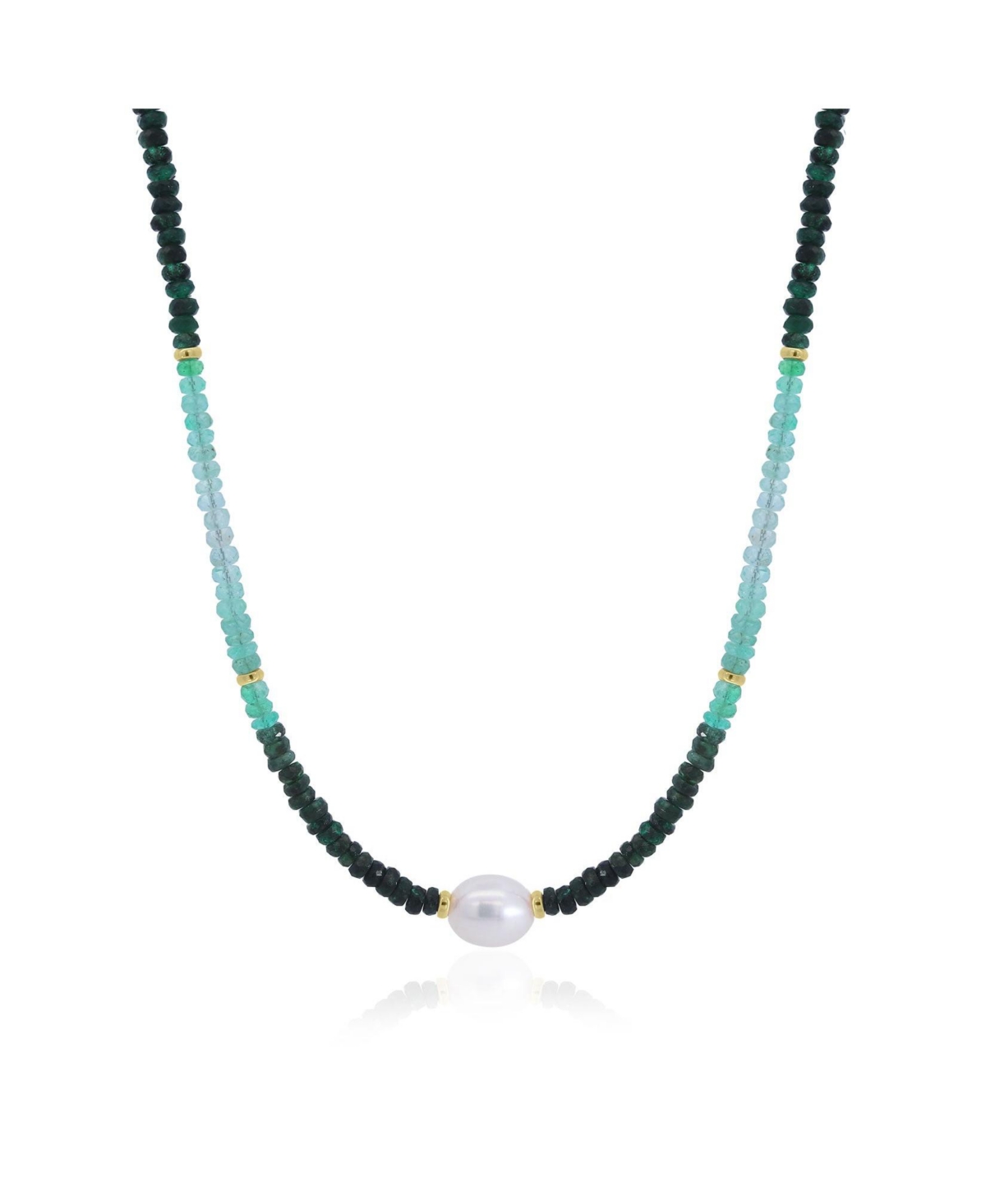 Click here for The Lovery Emerald Ombre Bead Pearl Necklace 14K Y... prices