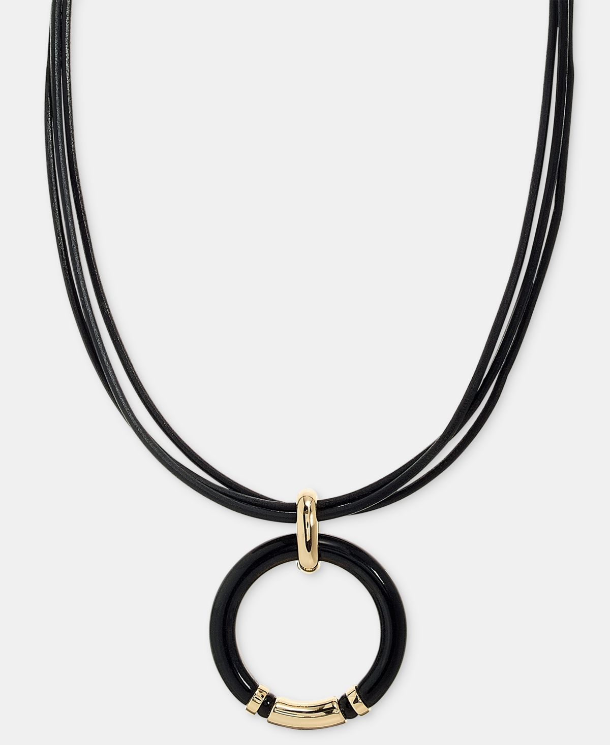 Click here for Lauren Ralph Lauren Color Ring Leather Pendant Nec... prices