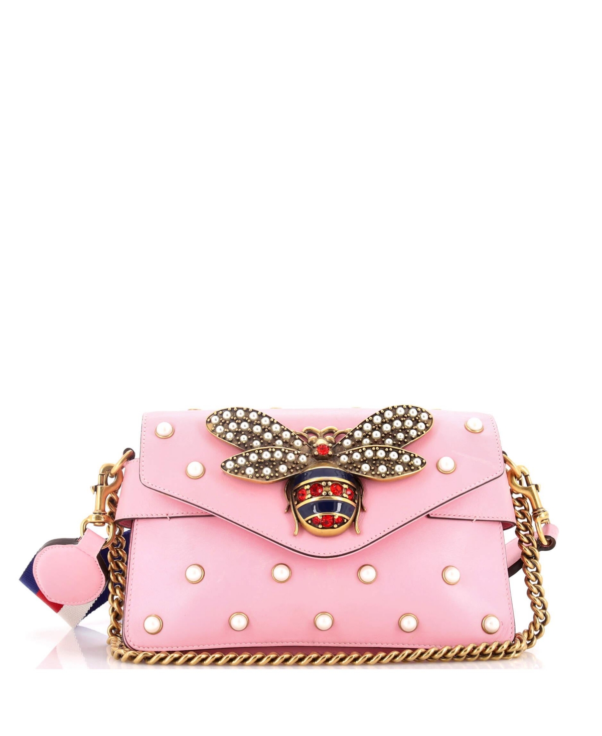 Click here for Pre-Owned Gucci Mini Broadway Pearly Bee Shoulder... prices