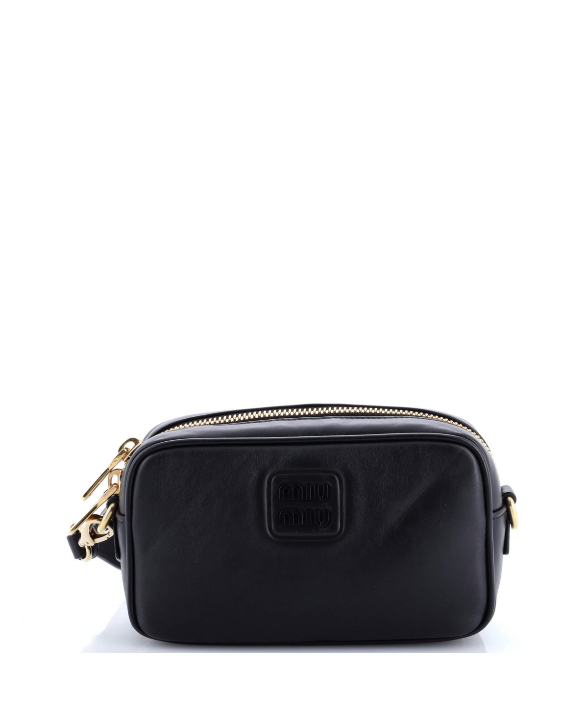 Click here for Pre-Owned Miu Miu Logo Embossed Camera Bag Leather... prices