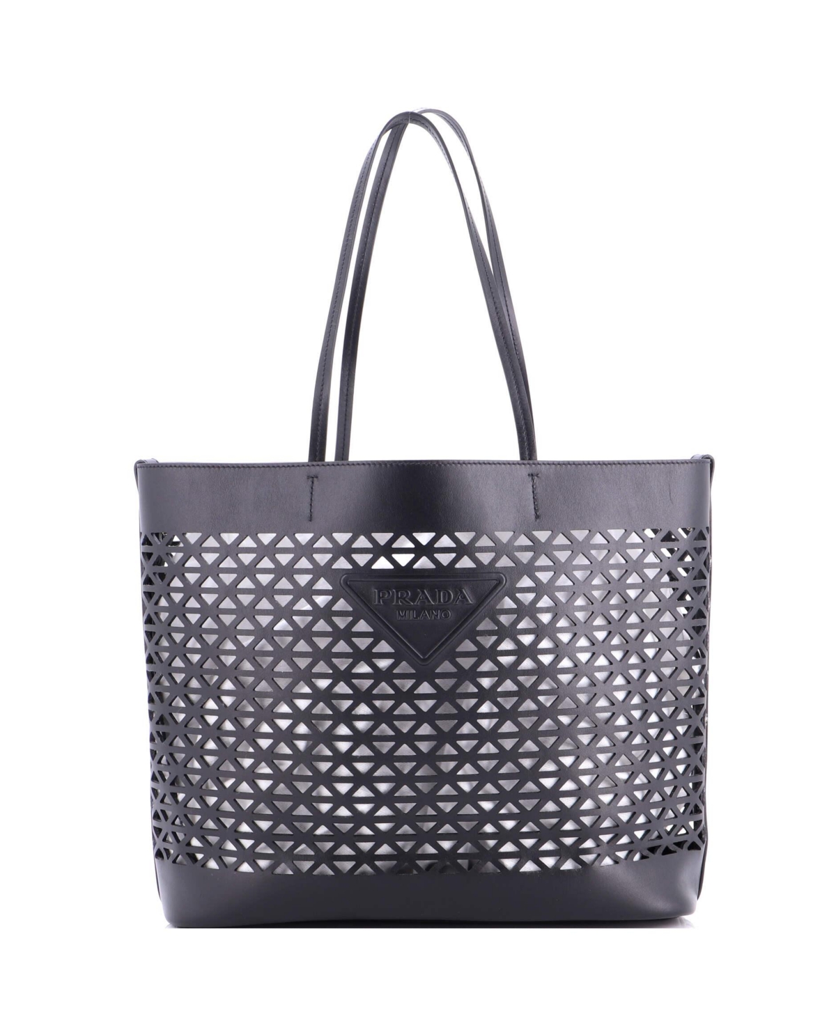 Click here for Pre-Owned Prada Medium Triangle Logo Shopper Tote... prices