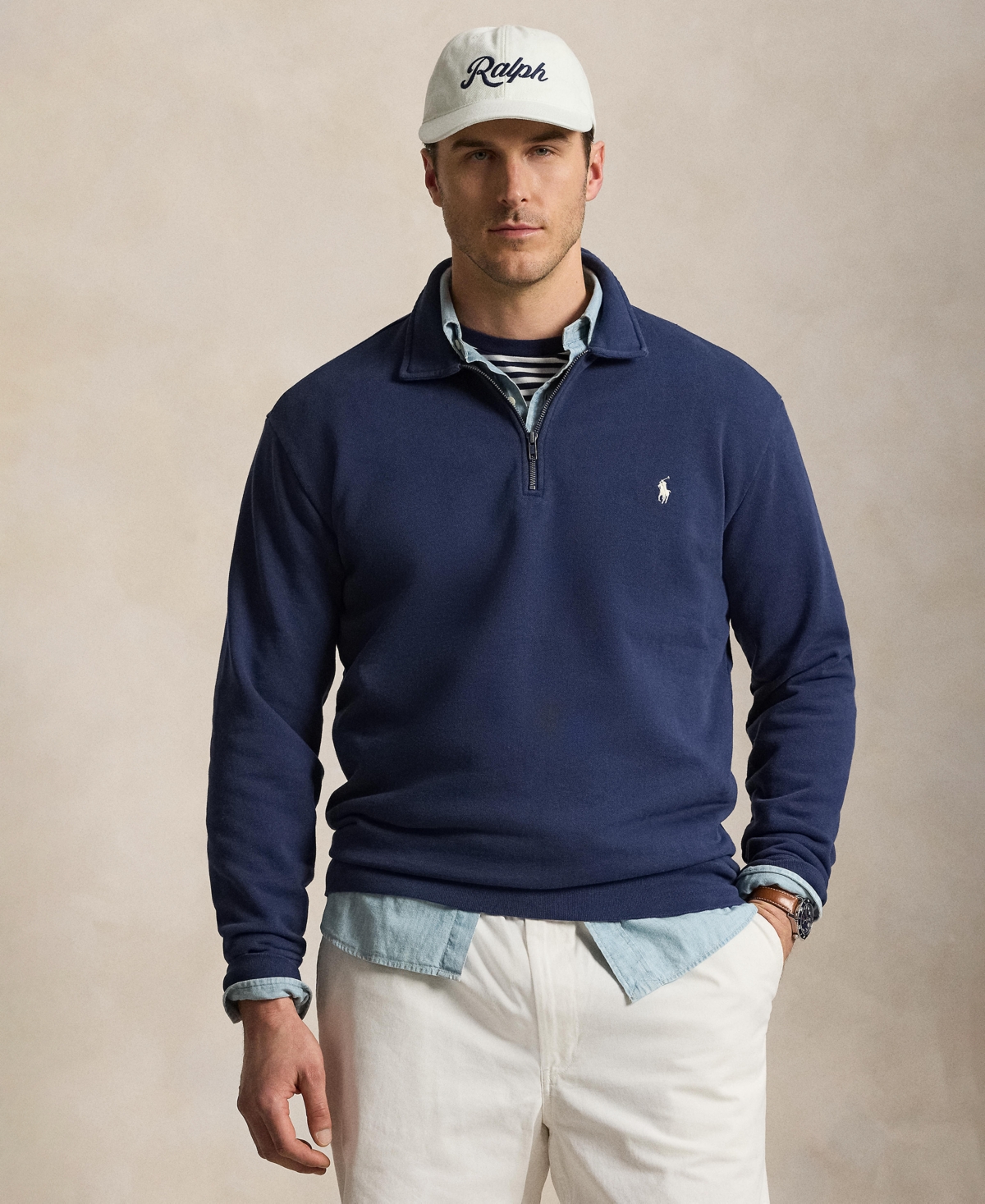 Click here for Polo Ralph Lauren Mens Big & Tall Loopback Quarter... prices