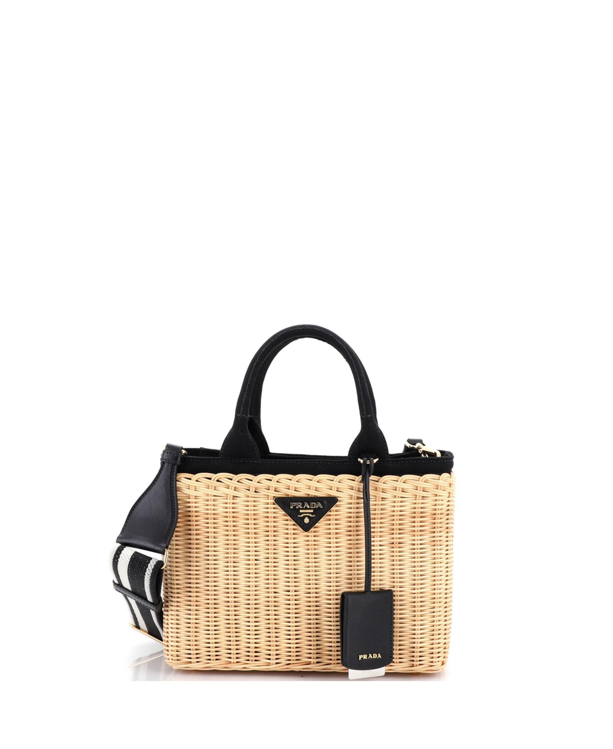 Click here for Pre-Owned Prada Small Basket Bag Wicker with Canap... prices