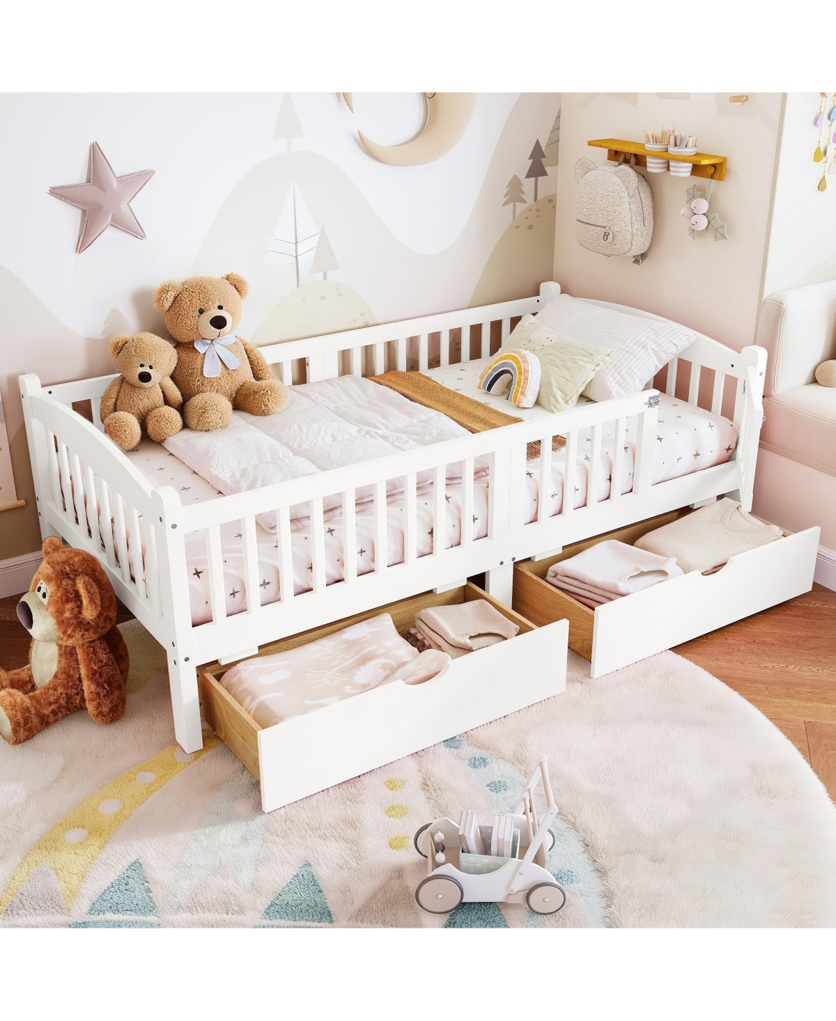 Click here for Rainsken Twin Size Low Bed Frame  Wood Kids Platfo... prices