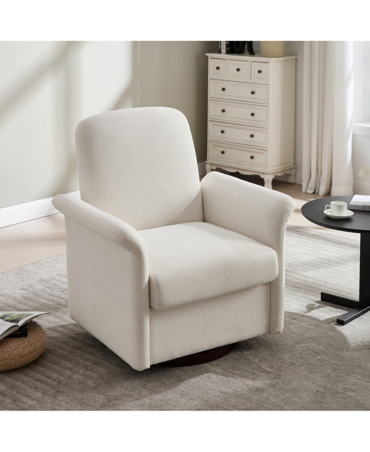 Click here for Clihome Modern Swivel Barrel Accent Chair with Woo... prices