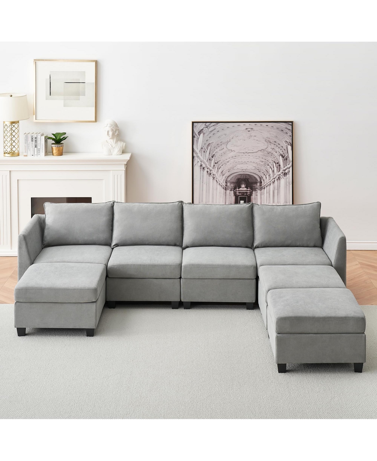 Click here for gaomon 112 Sectional Sofa with Storage Seats 7 Sea... prices
