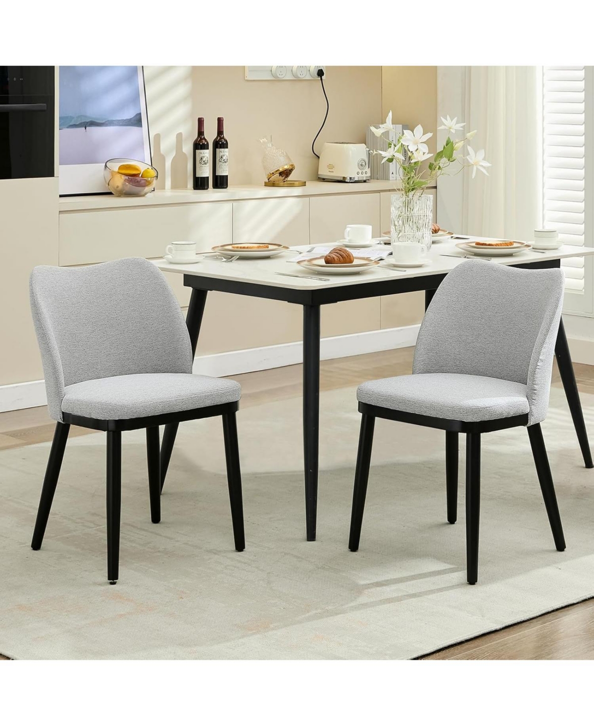 Click here for gaomon Fabric Dining Chairs Set of 2  Upholstered... prices