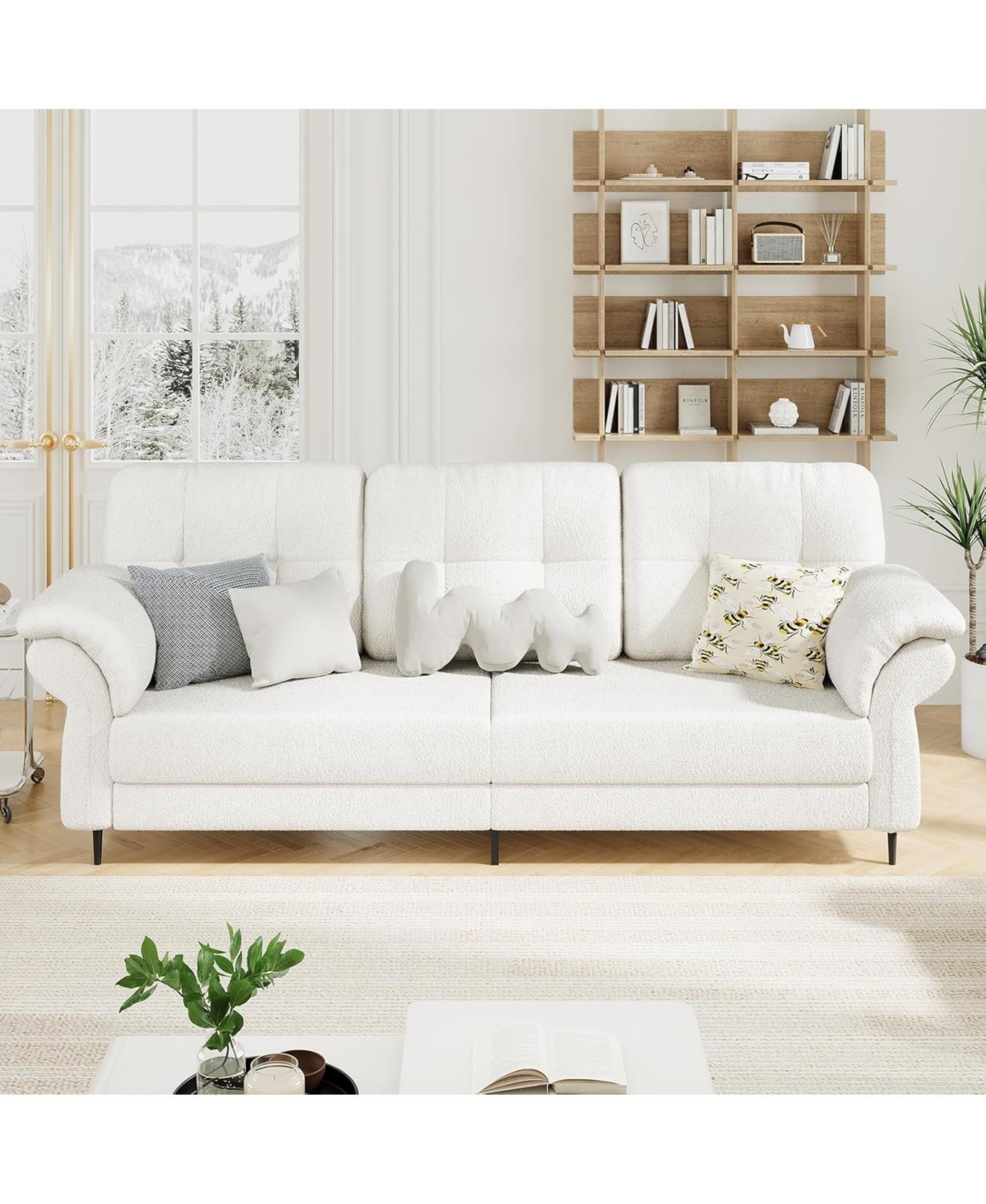 Click here for gaomon 84-Inch Teddy Fleece Sofa  Minimalist Couch... prices