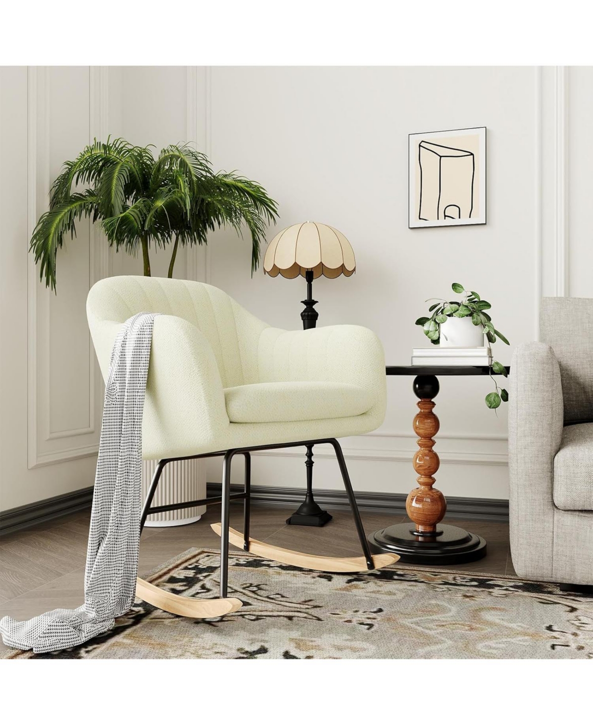 Click here for gaomon Nursery Rocking Chair Upholstered Chenille... prices