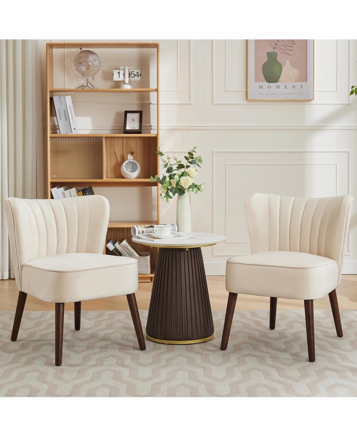 Click here for gaomon Modern Velvet Accent Chair Set of 2 with Wo... prices