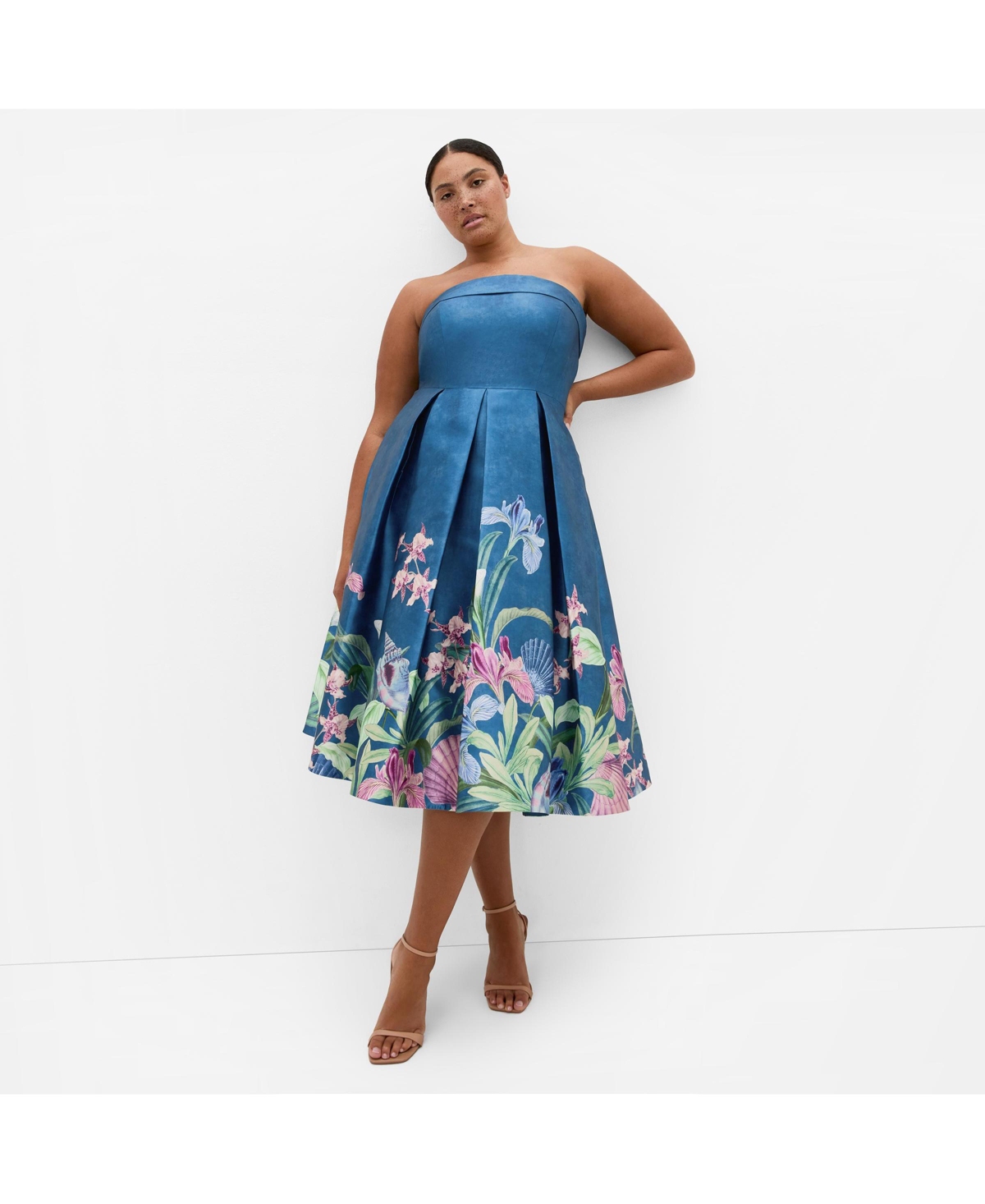 Click here for City Chic Plus Size Tiffany Bloom Strapless Midi D... prices