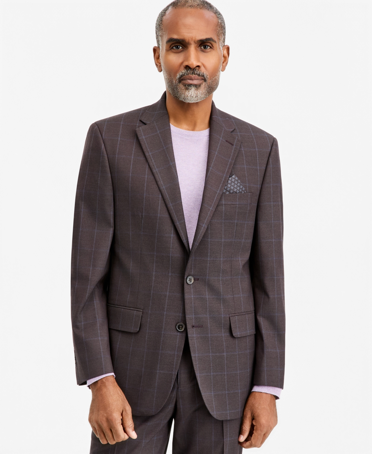 Click here for Tallia Mens Classic-Fit Brown & Blue Check Suit Se... prices