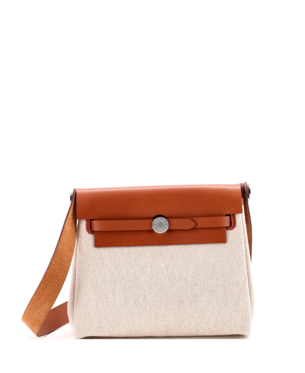 Click here for Pre-Owned HERMES 20 Herbag Zip Toile and Leather -... prices