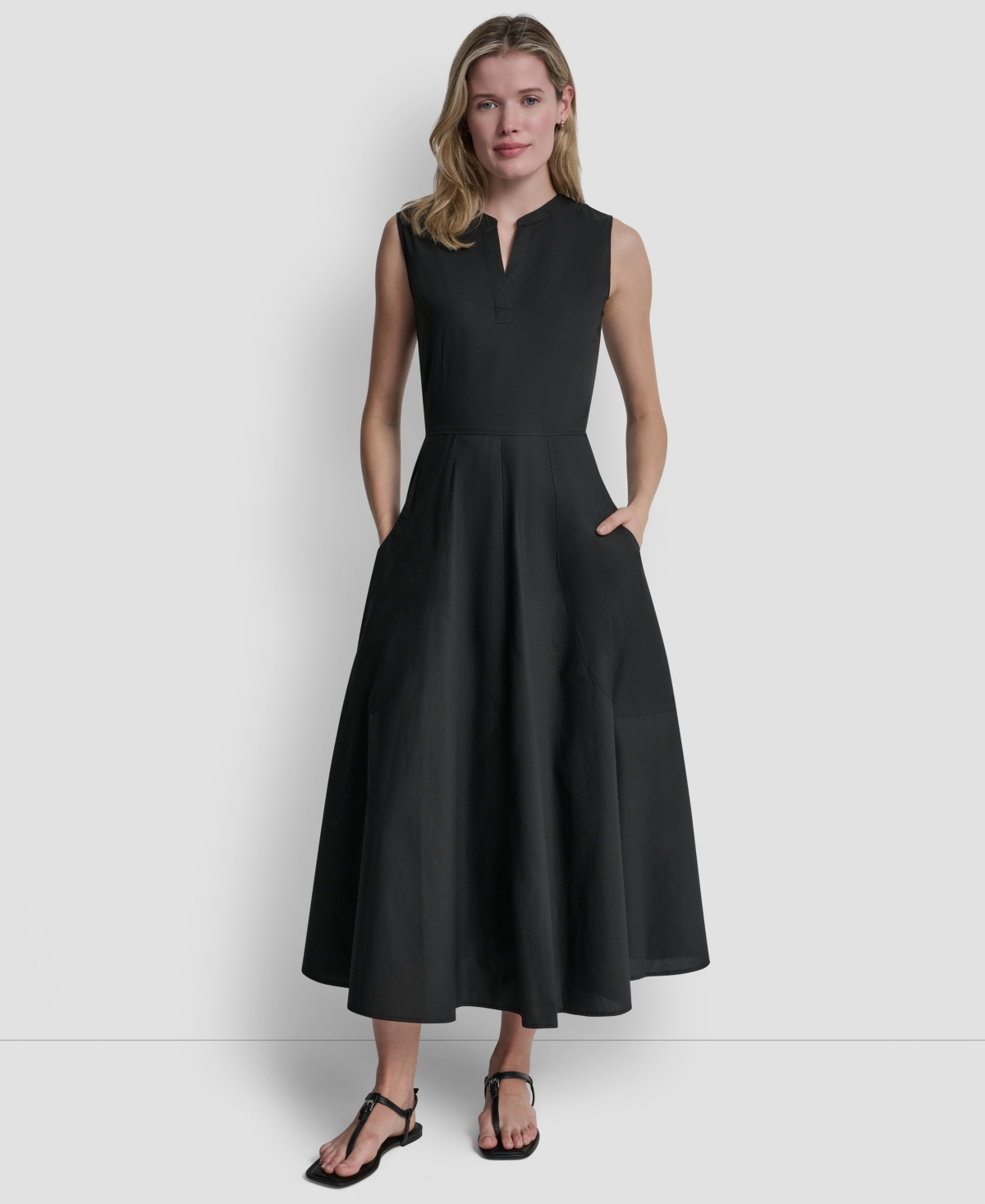 Click here for Dkny Jeans Womens Sleeveless V-Neck Midi Dress - B... prices