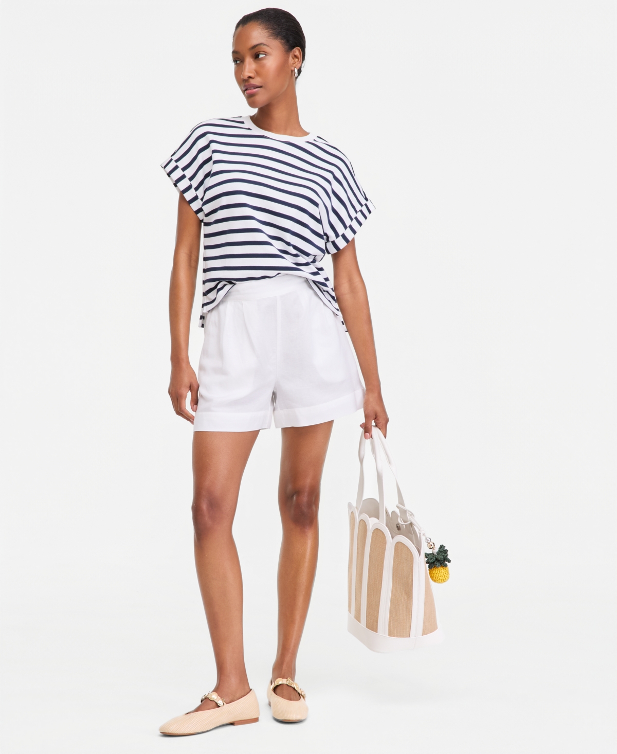 Click here for On 34th Womens Linen-Blend Tailored Pull-On Shorts... prices