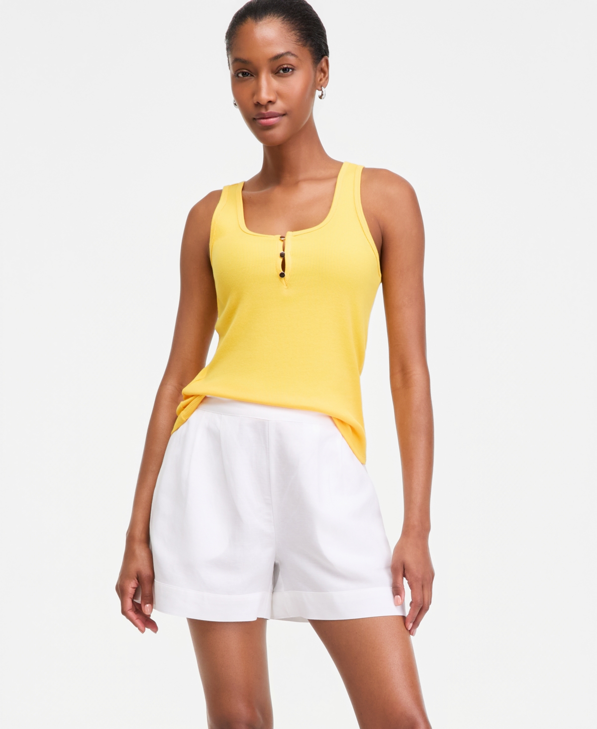 Click here for On 34th Womens Scoop-Neck Henley Tank Top  Macys E... prices