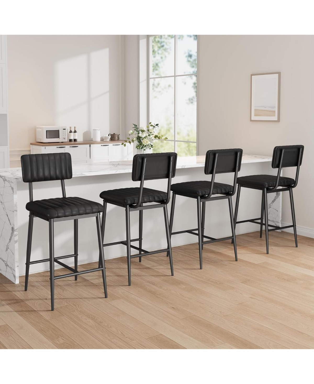 Click here for gaomon Bar Stools Set of 4  Counter Height Chairs... prices