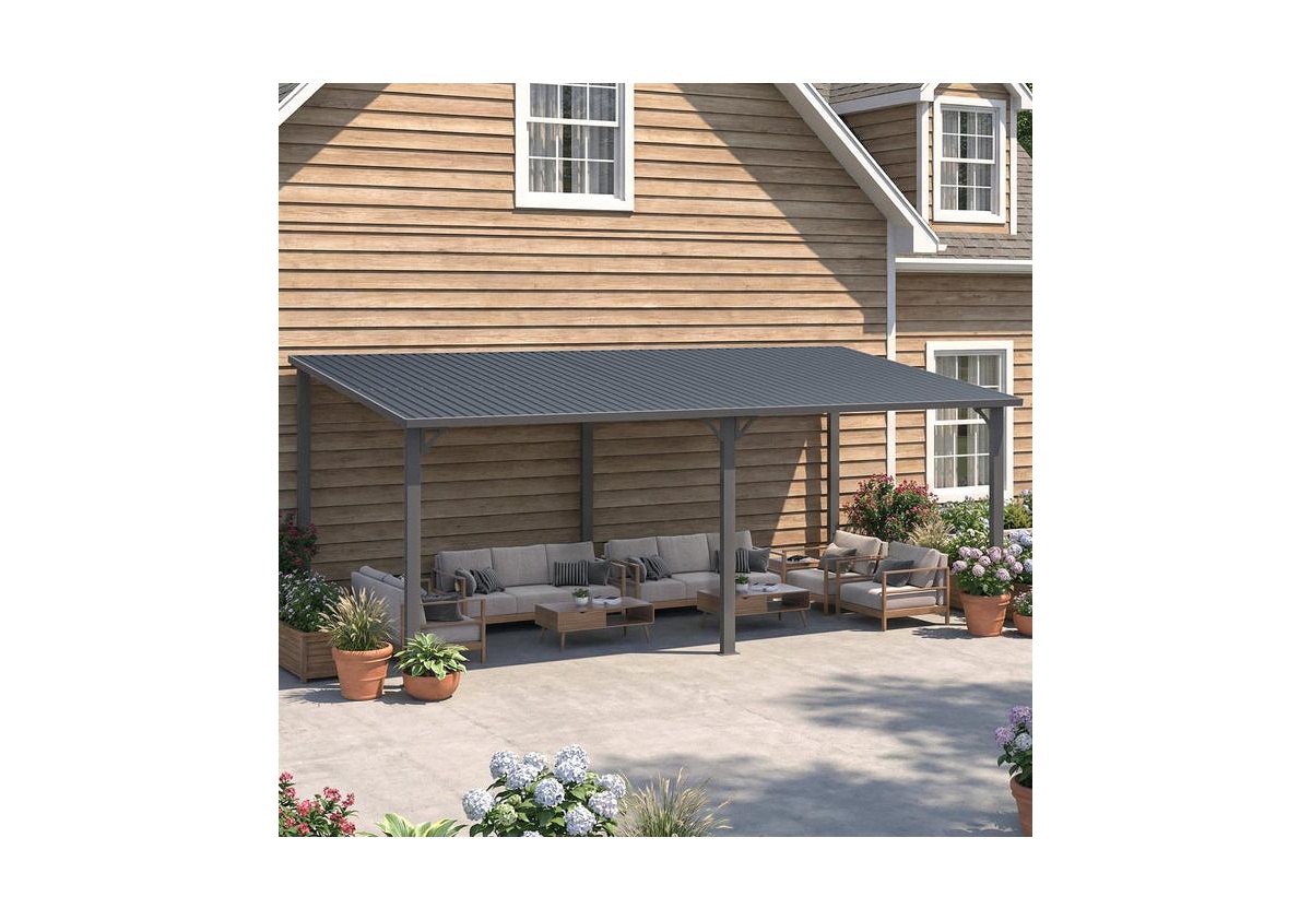 Click here for Aecojoy 20 x 10 Hardtop Gazebo Outdoor Pergola Lea... prices