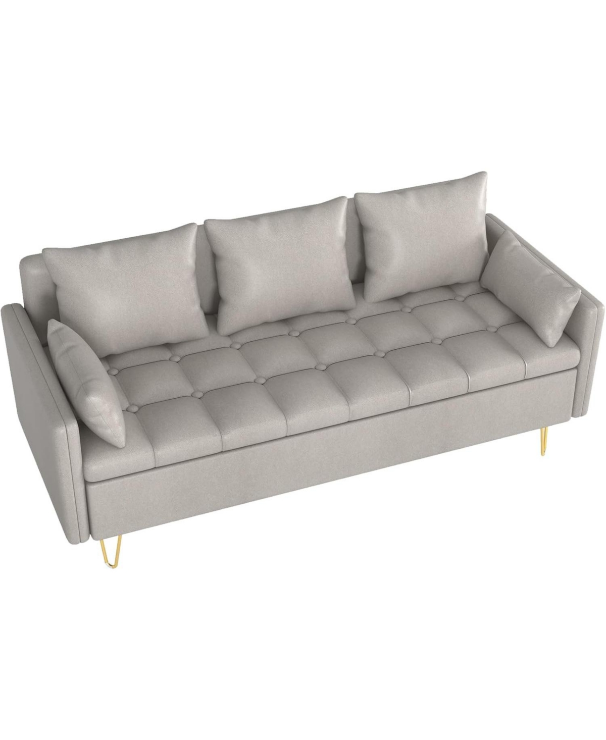 Click here for gaomon Modern 3-Seater Faux Leather Sofa with Stor... prices