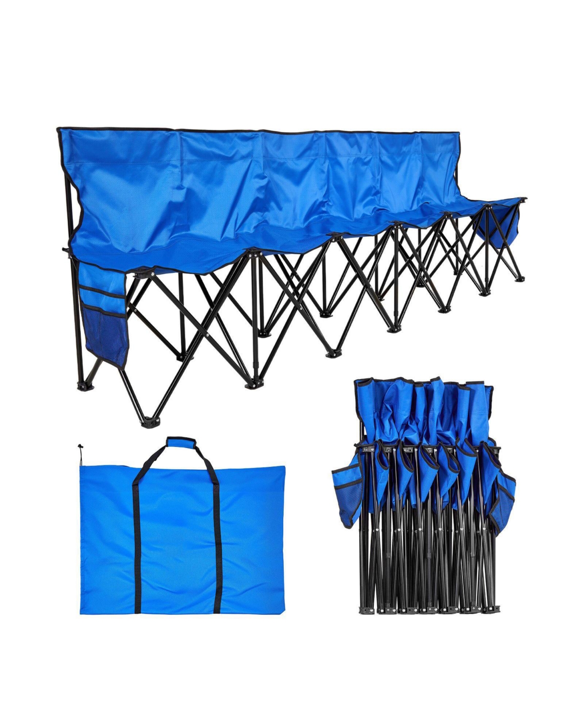 Click here for Mecale 6-Seat Portable Folding Sports Bench with B... prices
