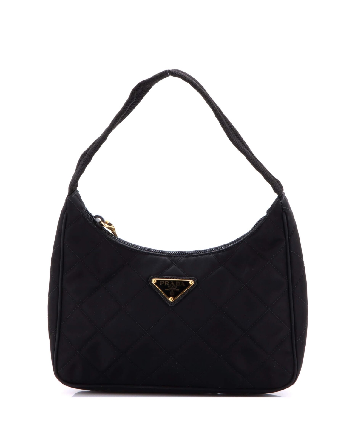 Click here for Pre-Owned Prada Small Hobo Quilted Tessuto - Black prices