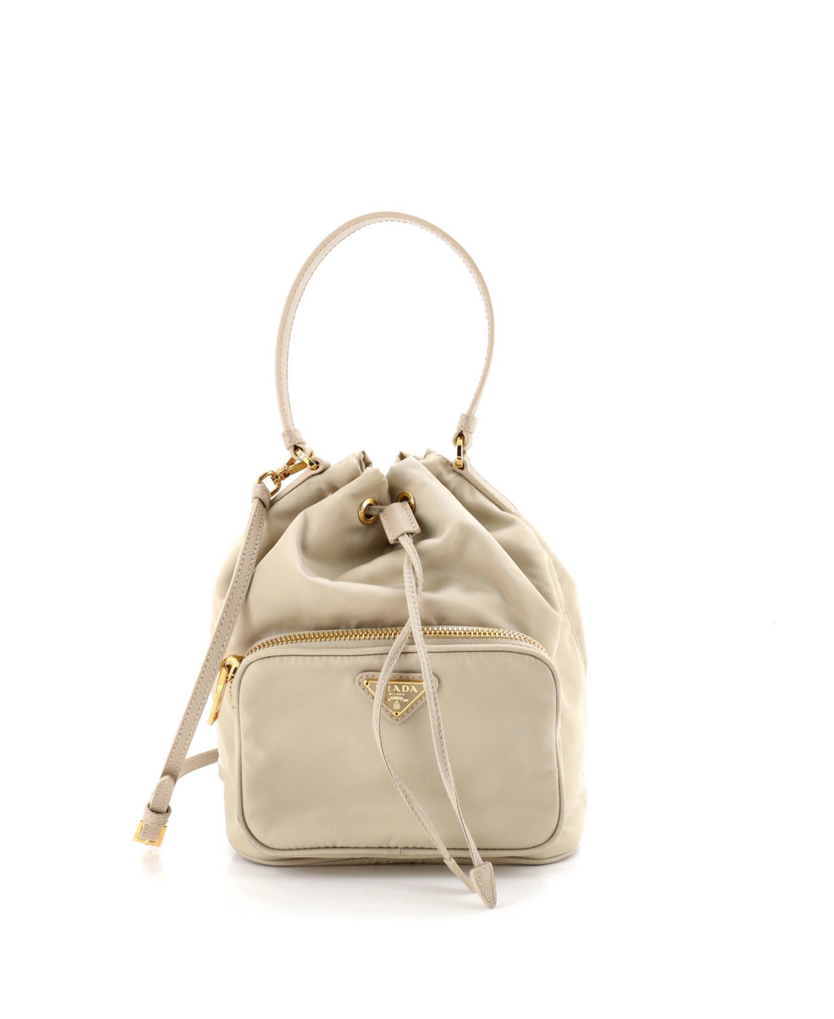 Click here for Pre-Owned Prada Small Drawstring Bucket Bag Re-Nyl... prices