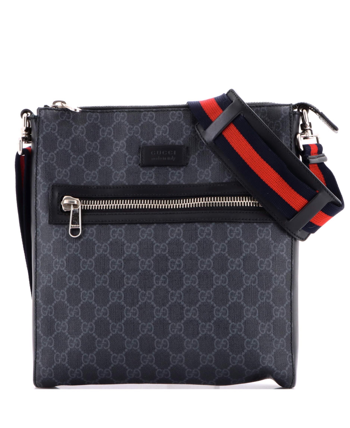 Click here for Pre-Owned Gucci Medium Web Strap Front Zip Messeng... prices